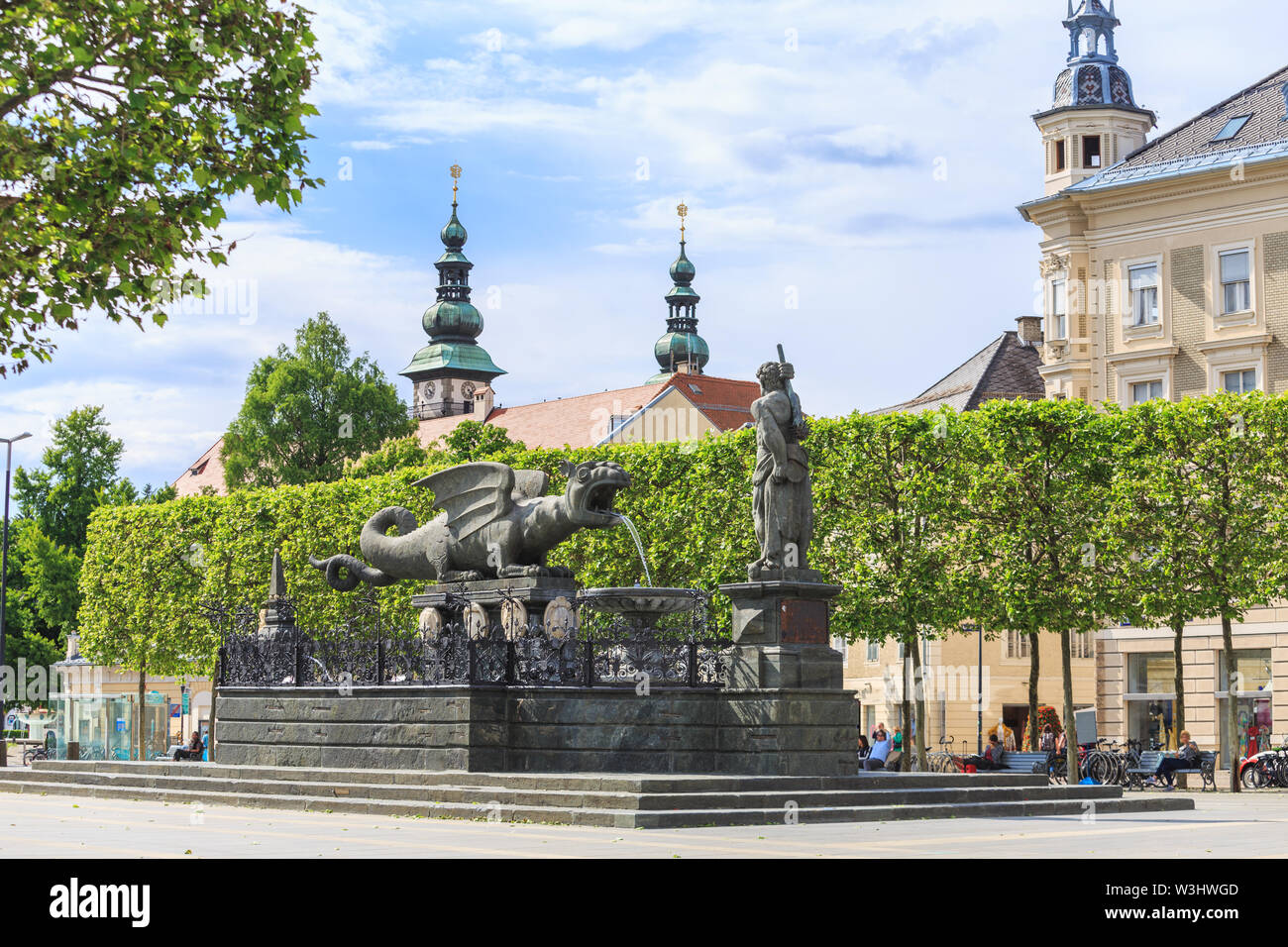 Klagenfurt Austria dragon monument landmark Stock Photo - Alamy