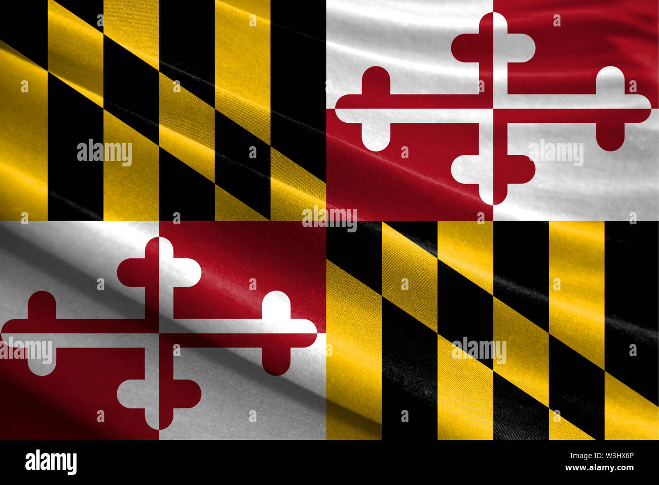Realistic flag State of Maryland on the wavy surface of fabric Stock ...
