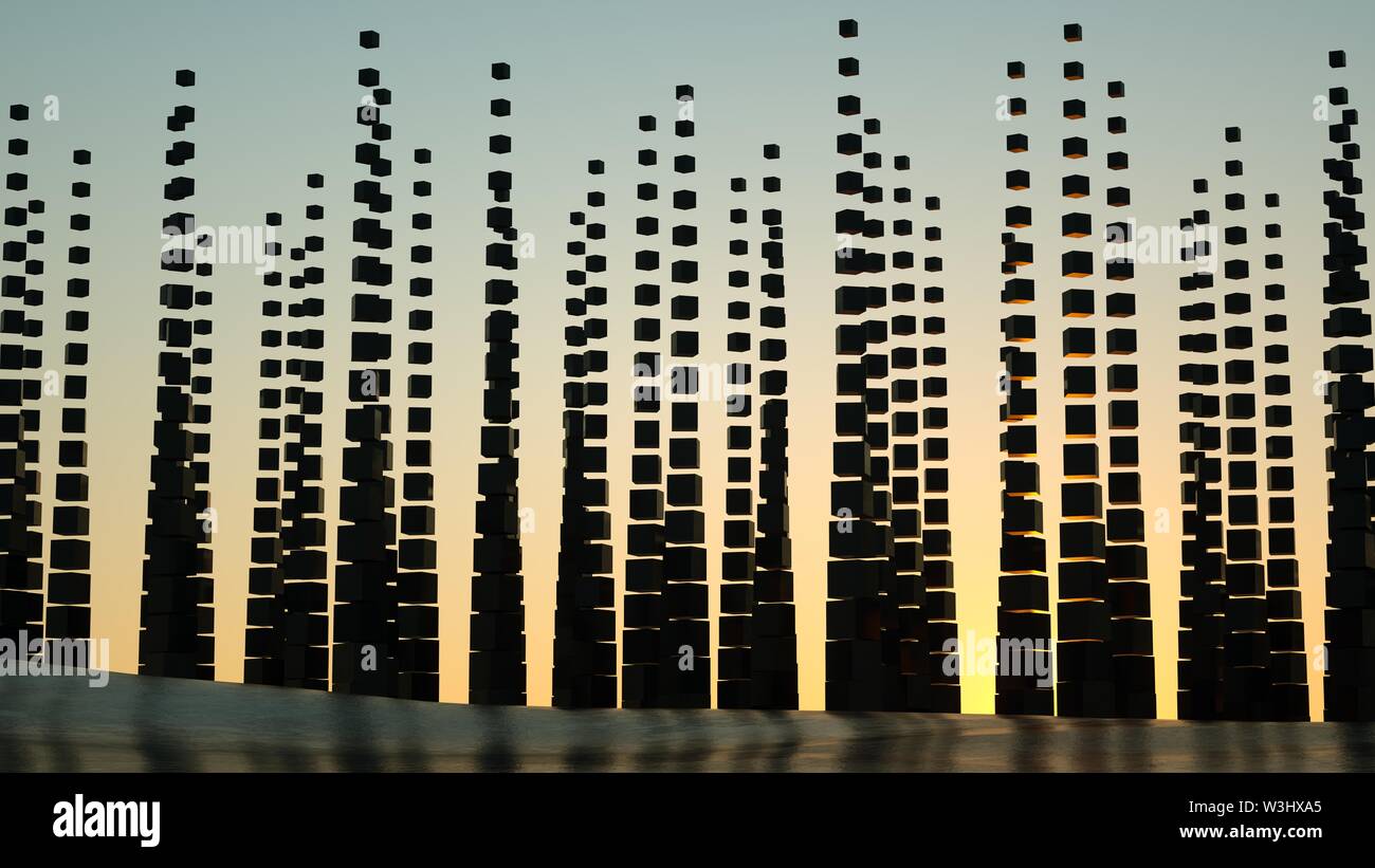 Architectural Boxes from Abstract Boxes. 3D Rendering Stock Photo - Alamy