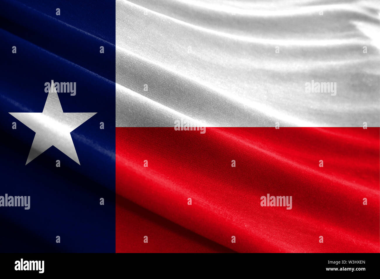 Realistic flag State of Texas on the wavy surface of fabric Stock Photo ...