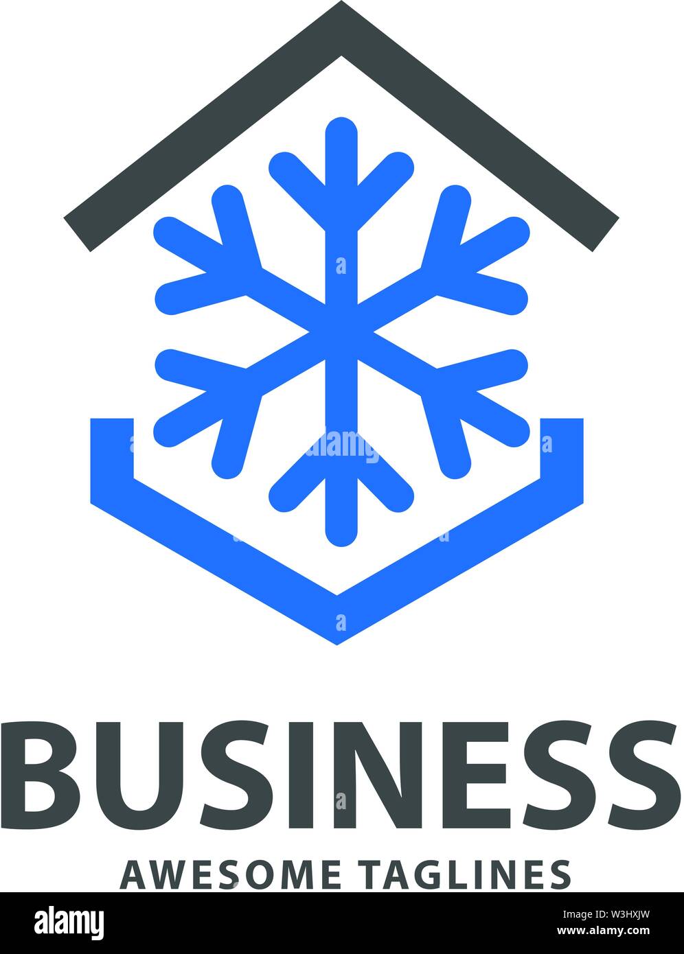 cool house logo with snowflake and roofing symbol Stock Vector Image ...
