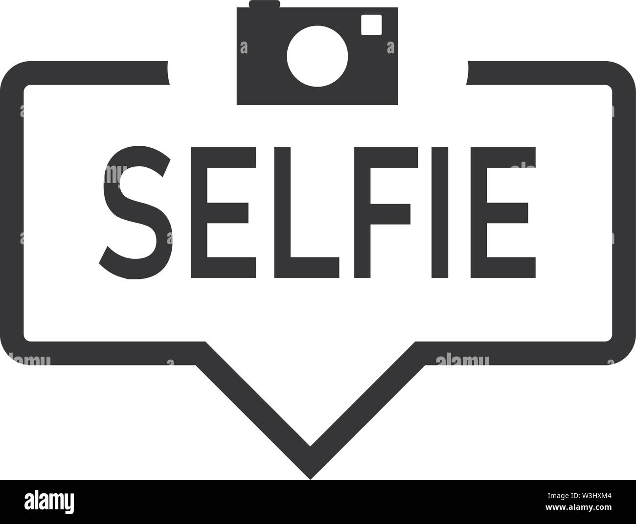 Selfie Speech bubble with icon, isolated. Flat design on white ...