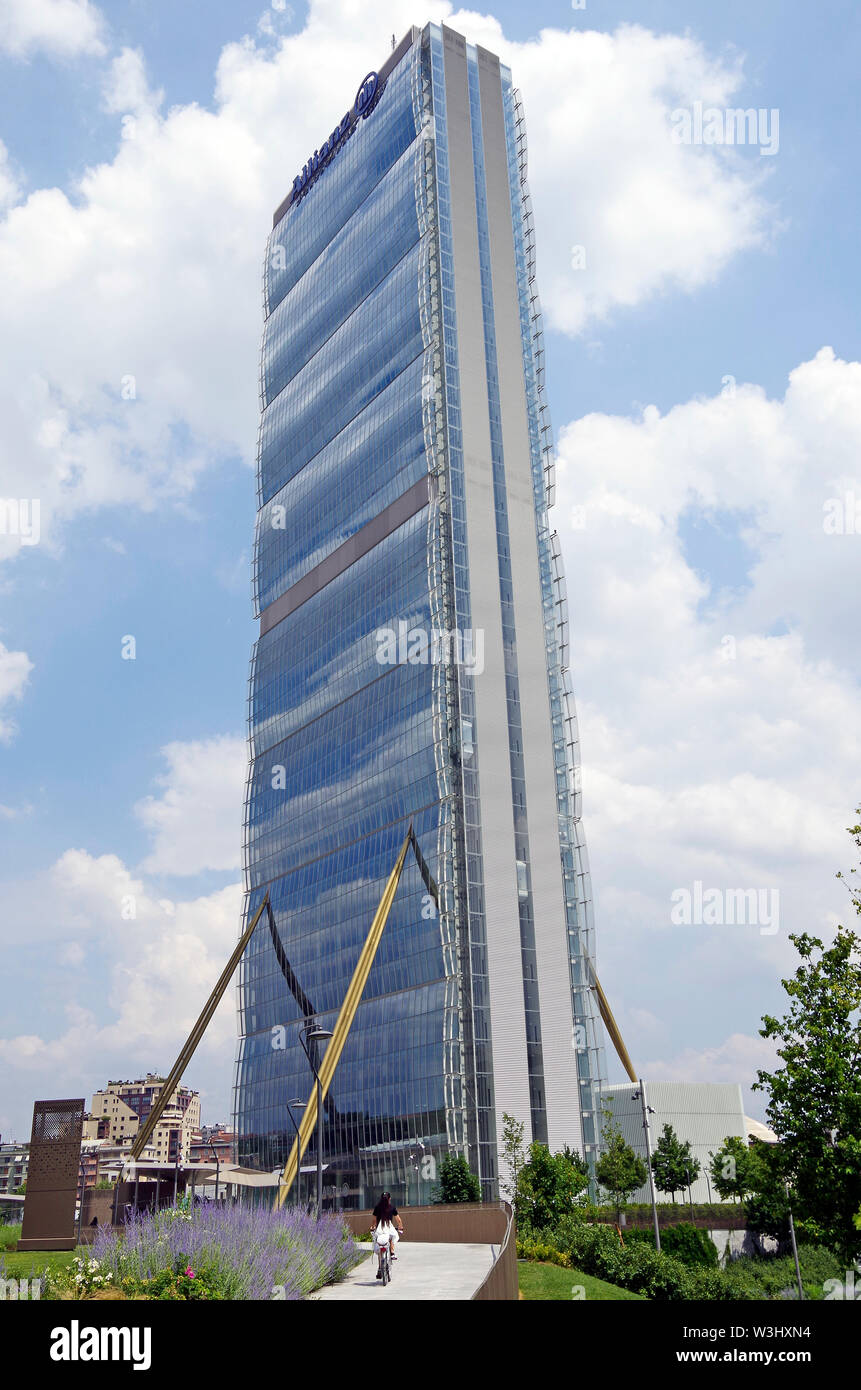 The AllianzTower, an ultra-thin profiled 50-storey office building ...