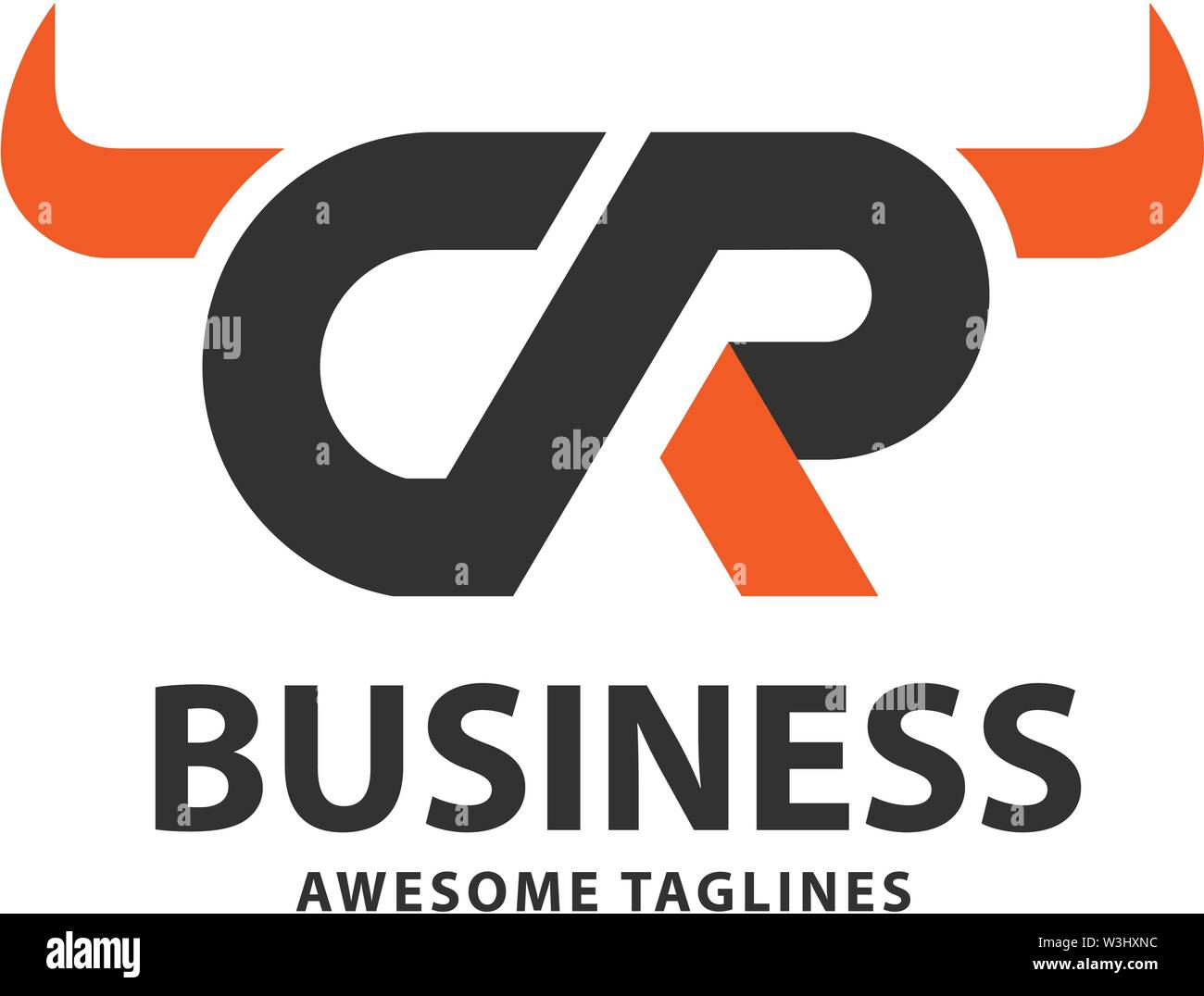 creative letter c r with simple horns logo vector concept Stock Vector ...