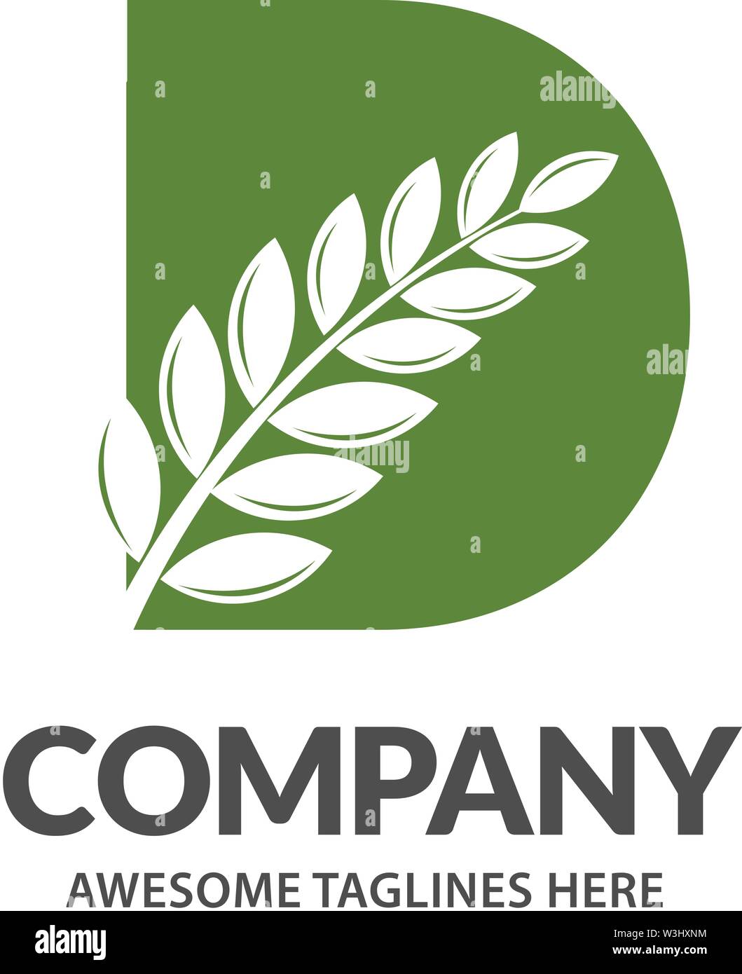 creative initial letter d with leaf logo vector concept element, letter ...