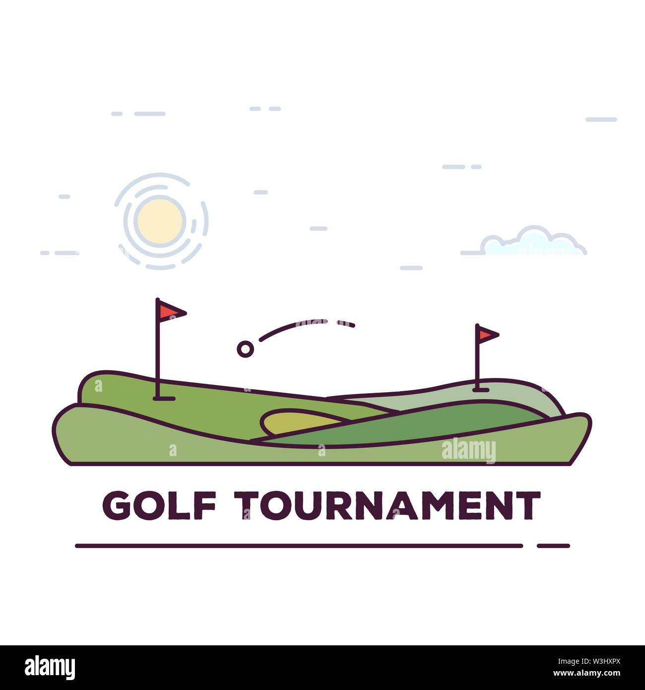 Golf tournament line banner Stock Vector Image & Art - Alamy