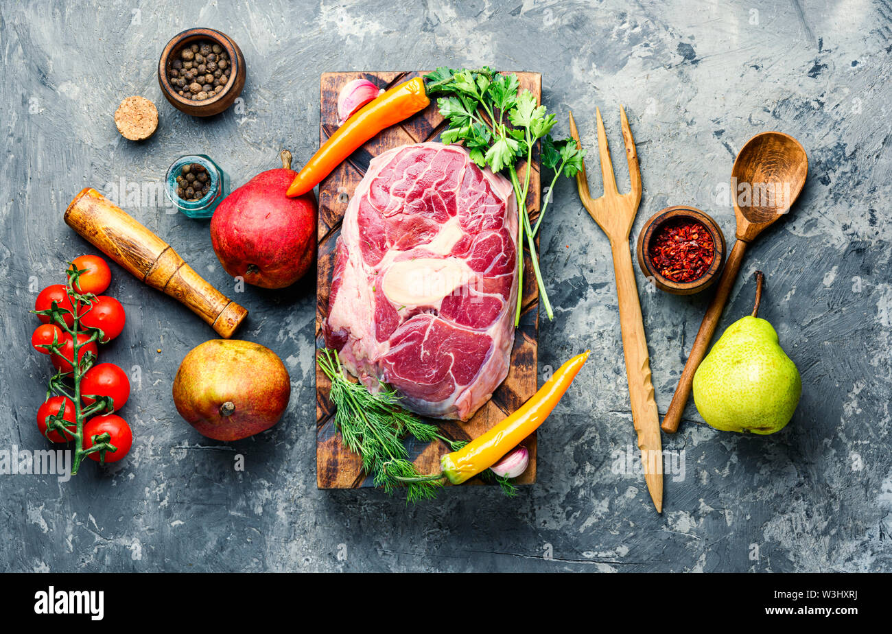 Raw bone steak seasonings hi-res stock photography and images - Alamy