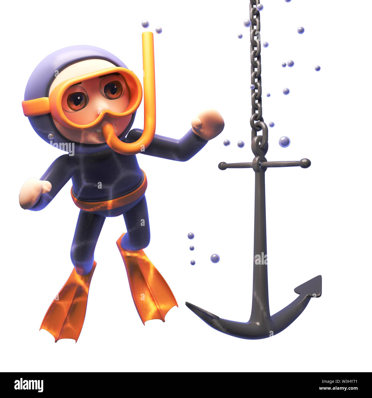 Goofy Scuba Diving Boy