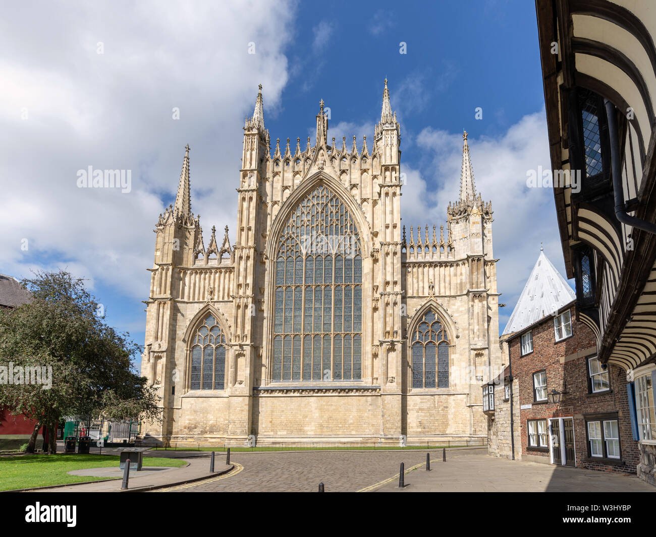 The East end of York Minster with the medieval Great East Window. A row ...