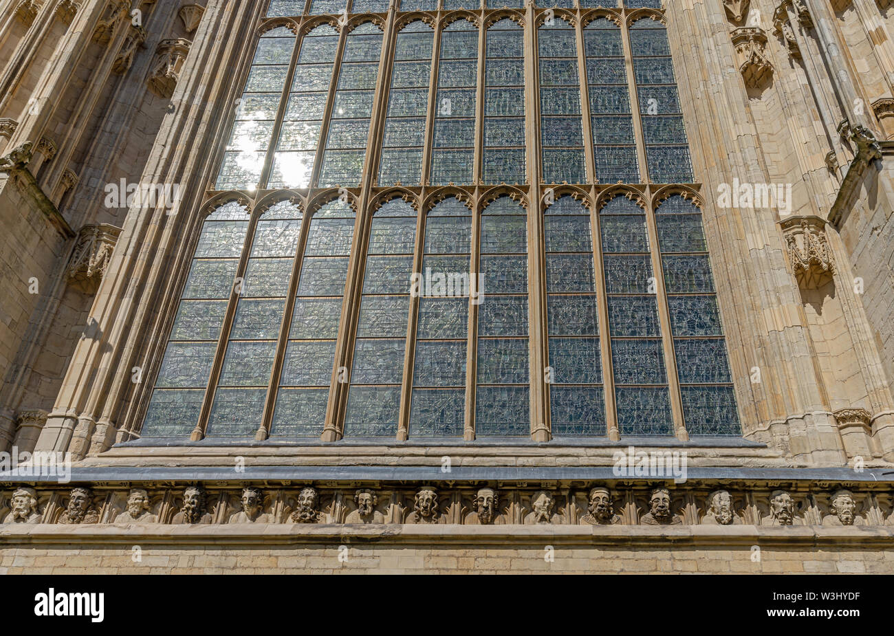 A low-angled view of the East end of York Minster with the medieval ...