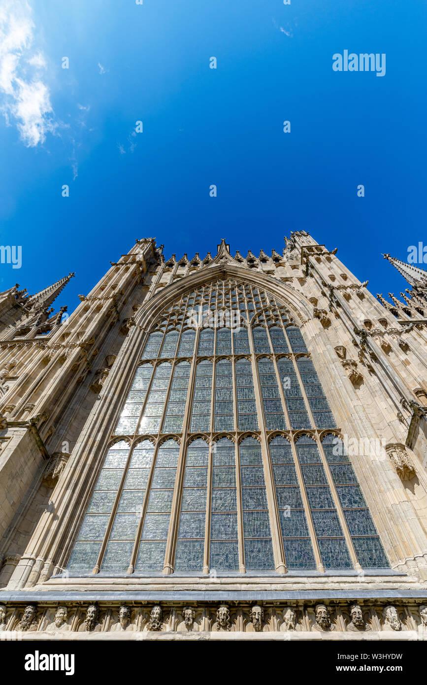 A low-angled view of the East end of York Minster with the medieval ...