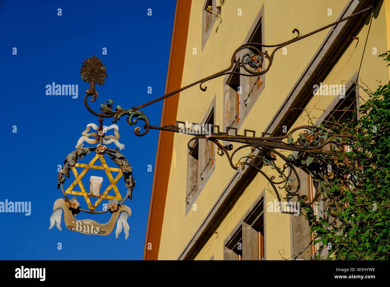 Star of David, Butz Inn, hanging shop sign, pub sign, Rothenburg ob der ...