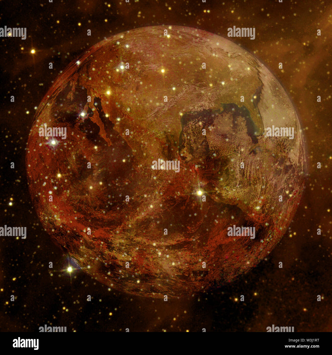 Beautiful view of earth from space. Elements of this image furnished by ...