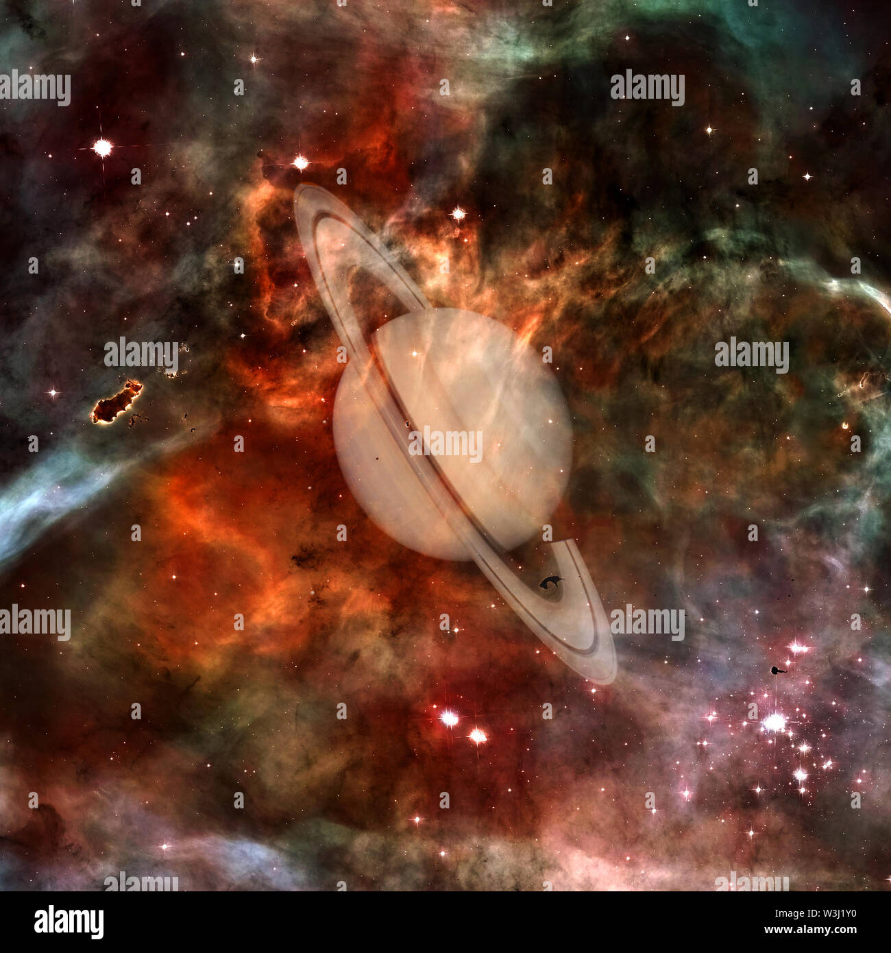 Saturn - planet of the Solar system. Science wallpaper. Elements of ...