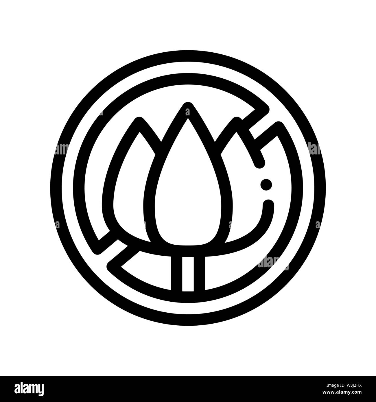 Allergen Free Sign Flower Vector Thin Line Icon Stock Vector Image ...