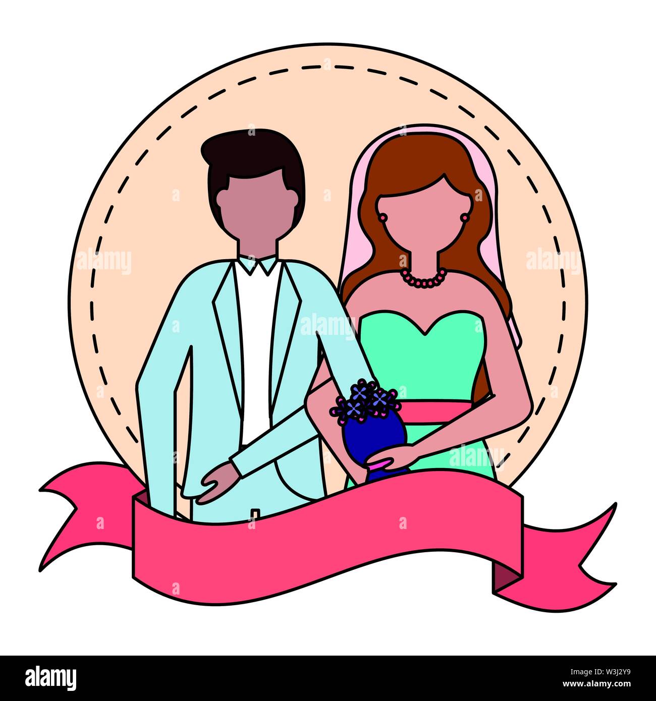 flat design wedding people groom and bride Stock Vector Image & Art - Alamy