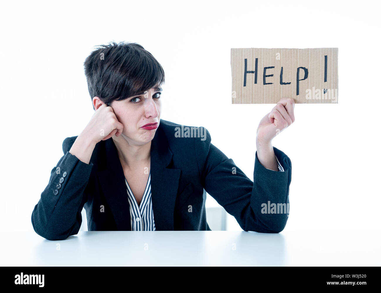 Beautiful smart single mother working woman feeling overwhelmed and ...