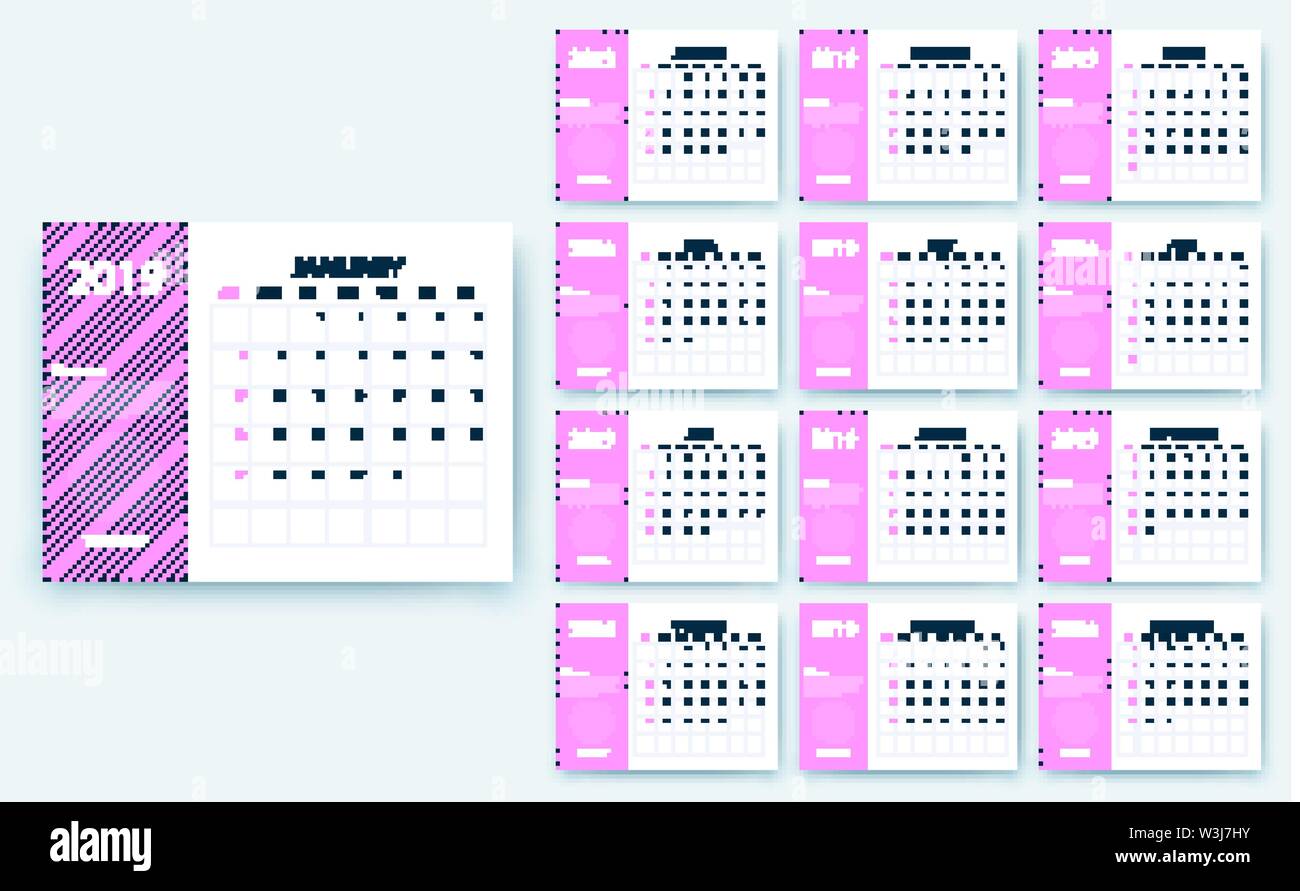 simple calendar 2019 yesr, Stock vector design eps10 Stock Vector Image ...