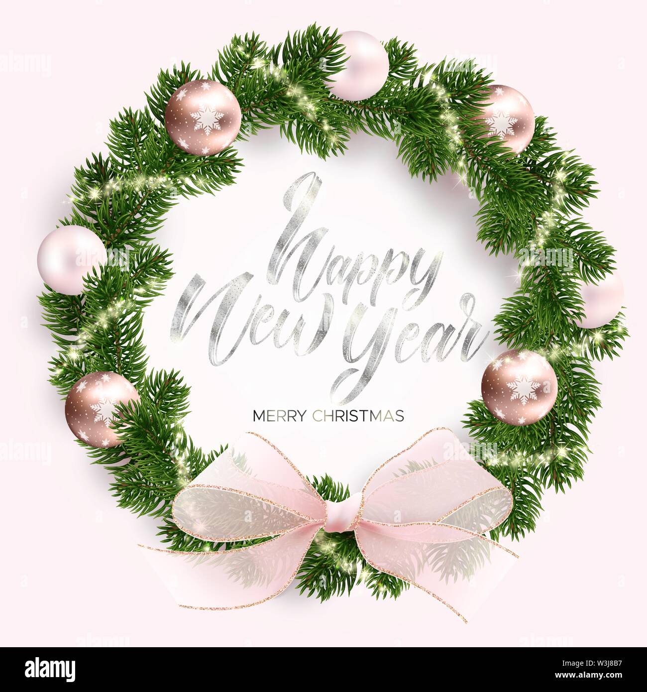 Fir tree branches silver Stock Vector Images - Alamy