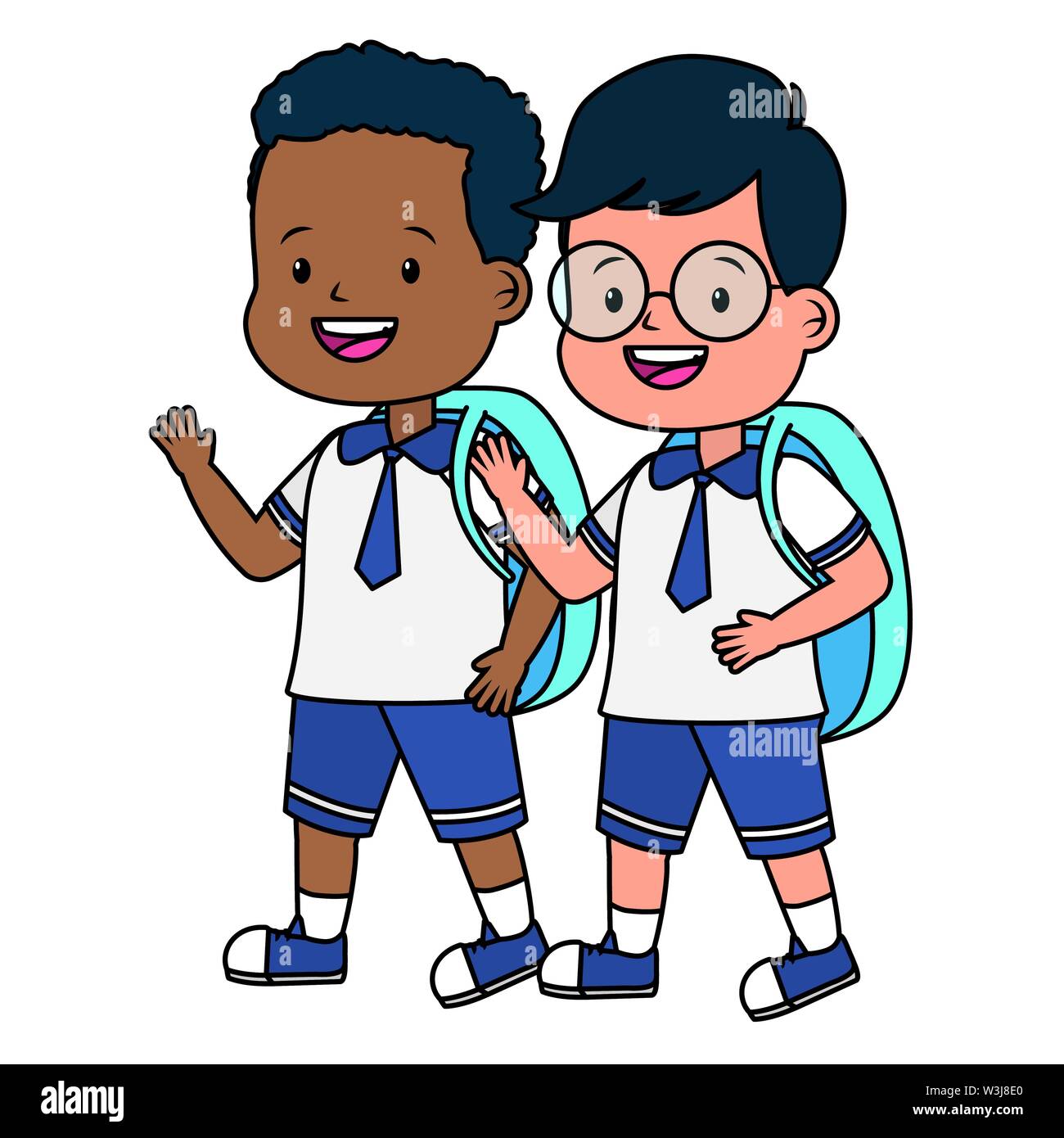 Teen boys with backpack Stock Vector Images - Alamy