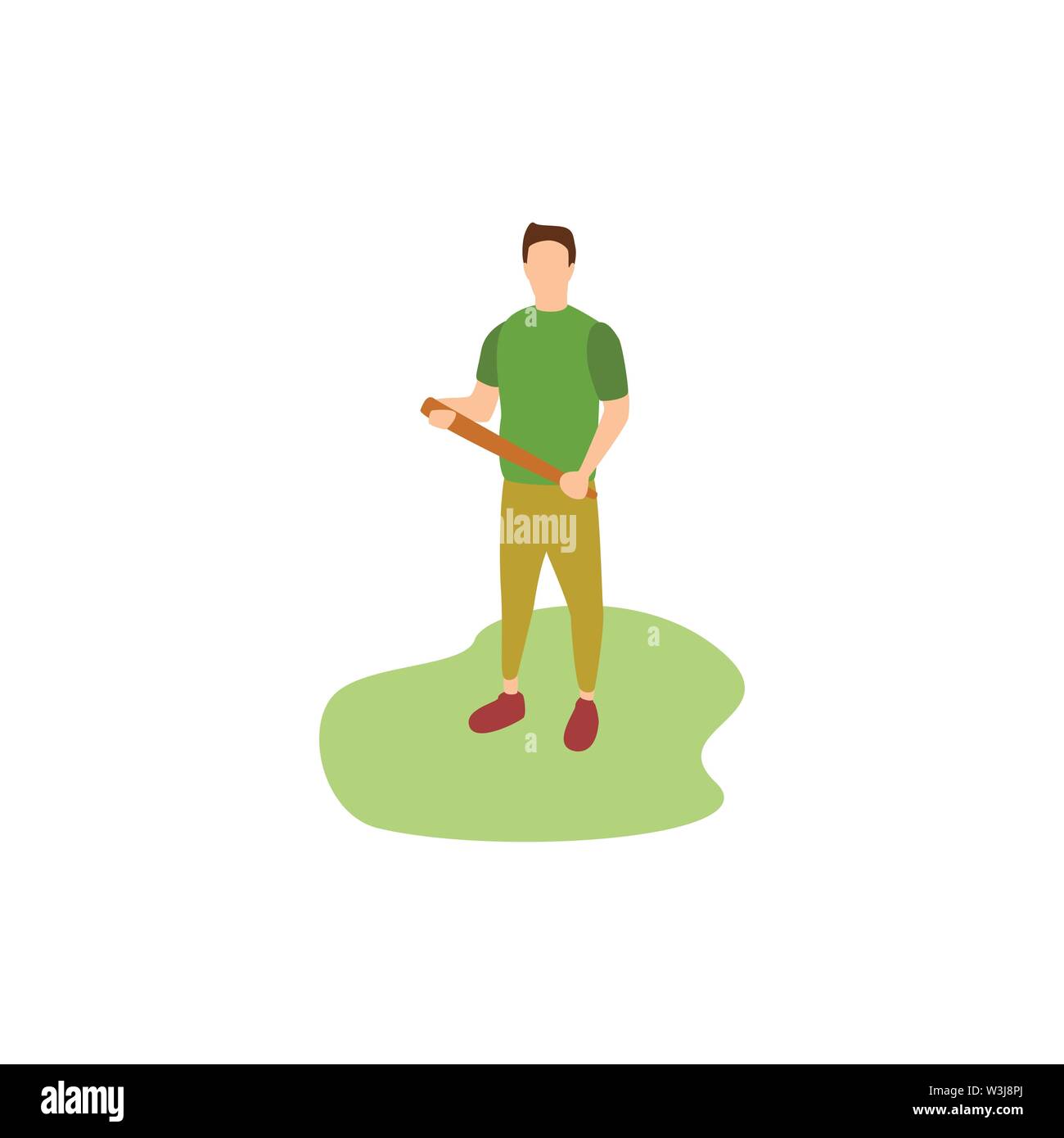 Cartoon illustration boy playing baseball hi-res stock photography and ...