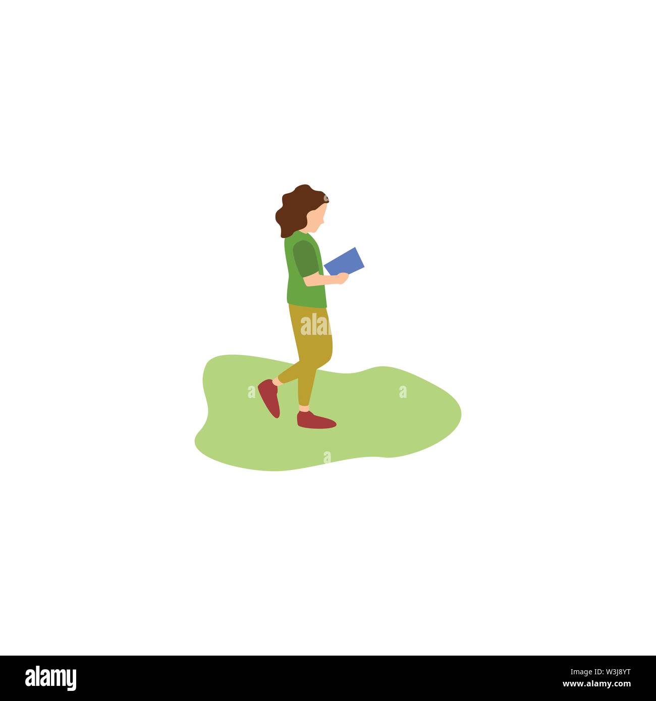 Male reading a book Stock Vector Images - Alamy