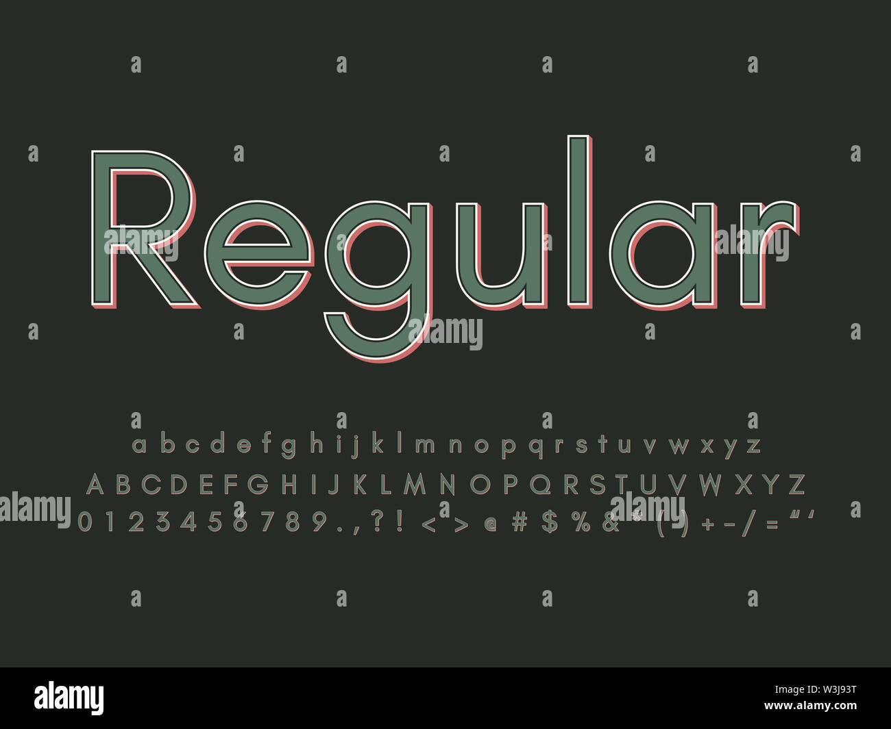 Retro font and alphabet. Stock vector illustration Stock Vector Image ...