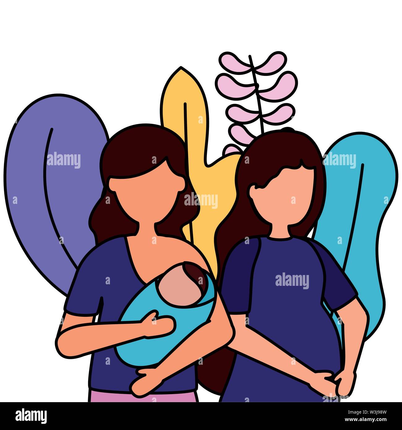 pregnancy and maternity scene flat Stock Vector Image & Art - Alamy