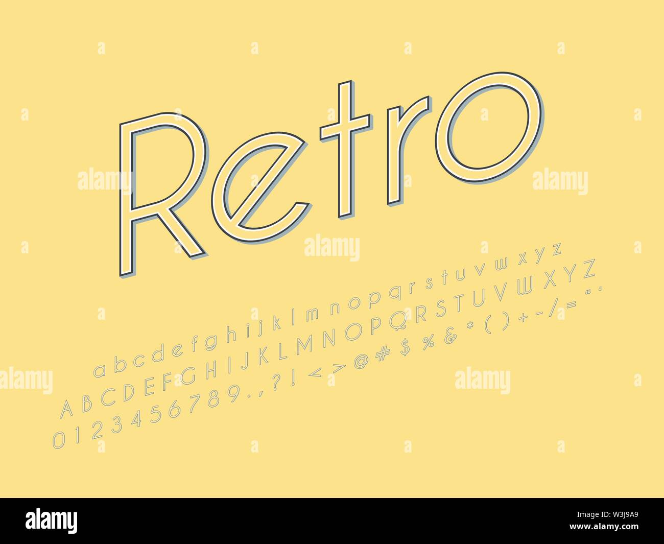 Retro font and alphabet. Stock vector illustration Stock Vector Image ...
