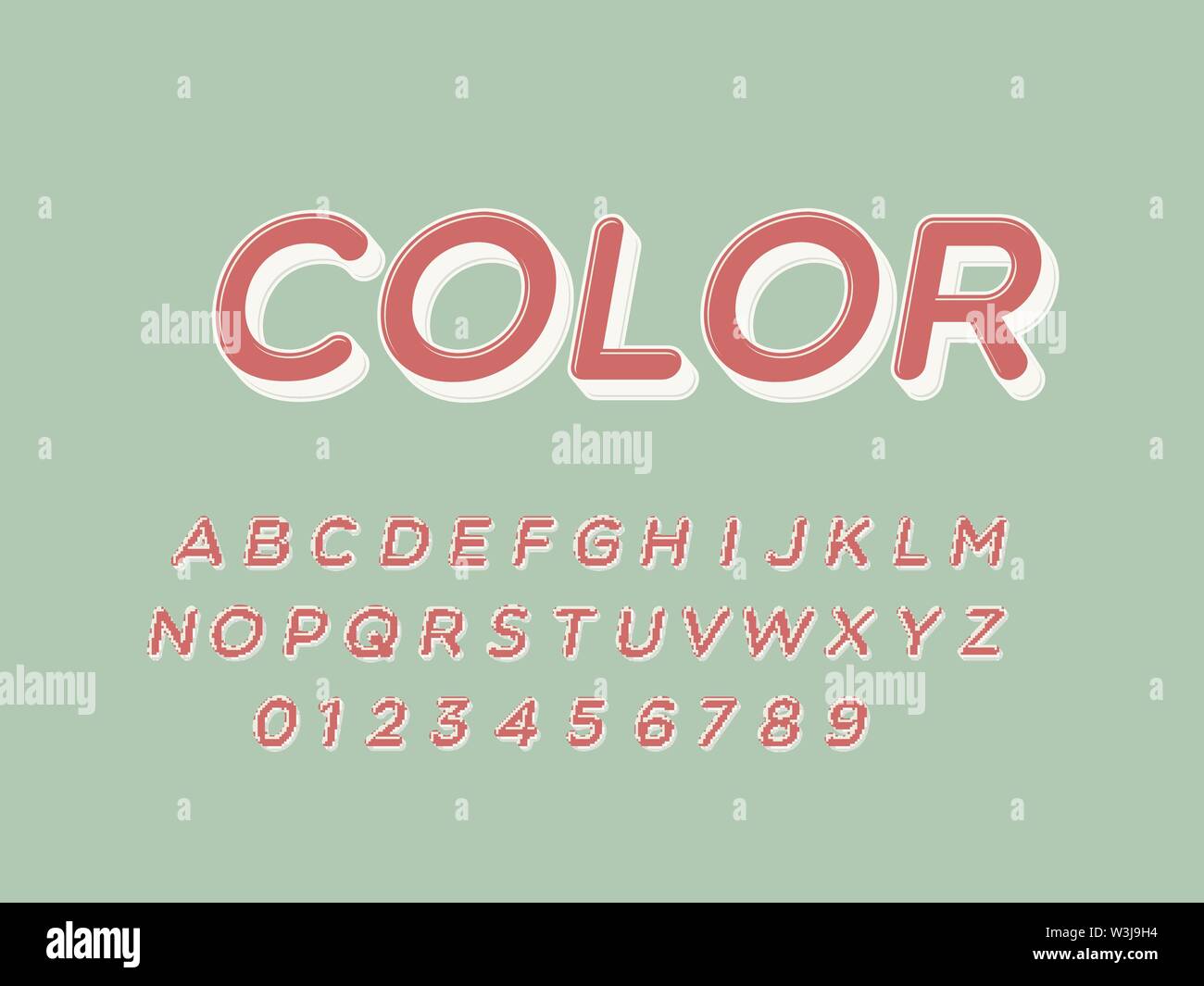 Retro font and alphabet. Stock vector illustration Stock Vector Image ...