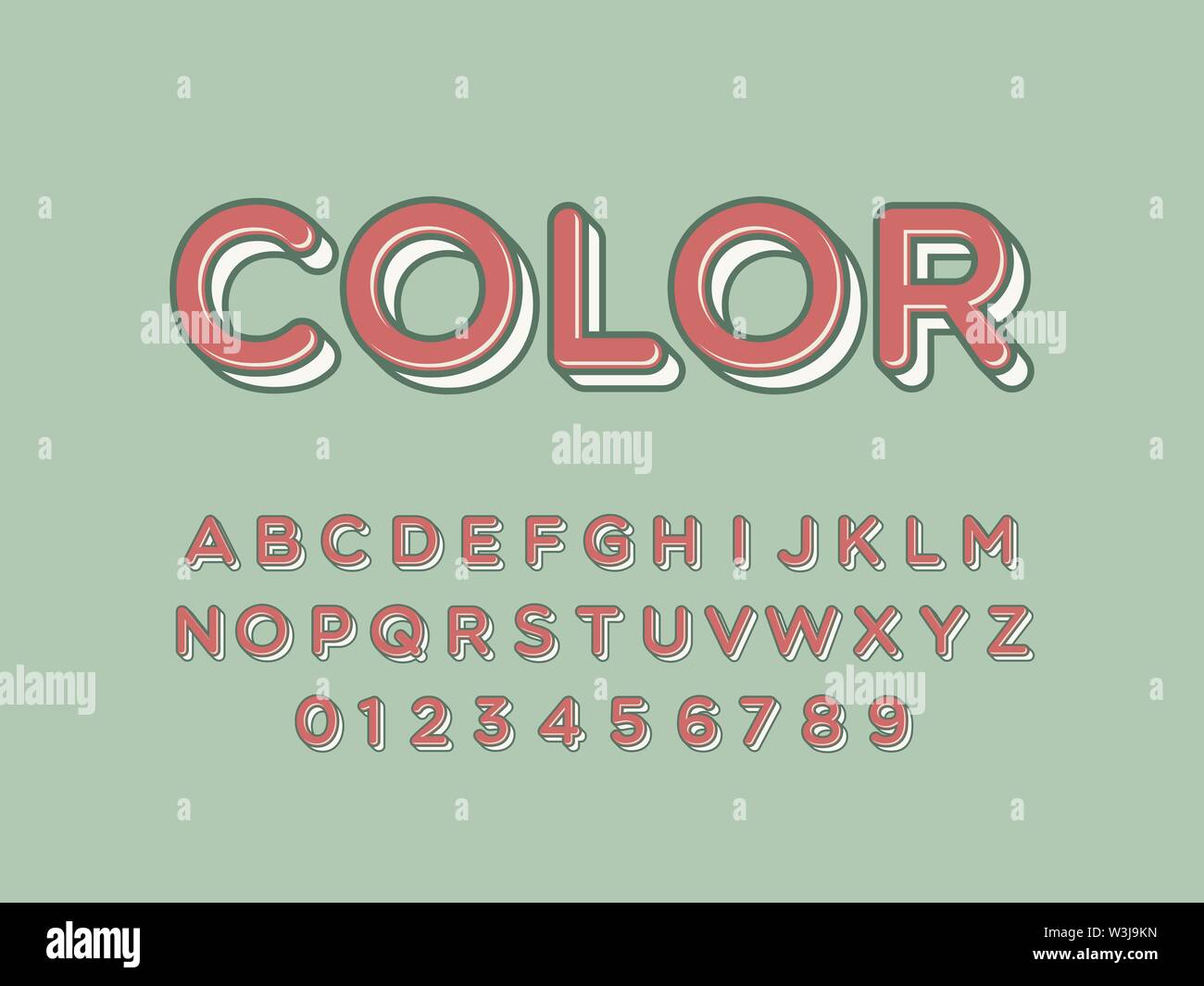 Retro font and alphabet. Stock vector illustration Stock Vector Image ...