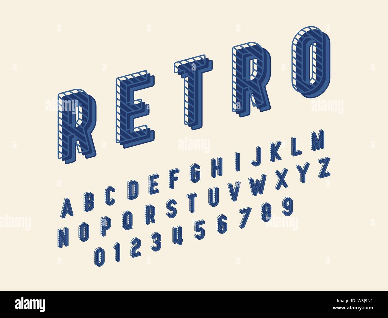 Retro font and alphabet. Stock vector illustration Stock Vector Image ...