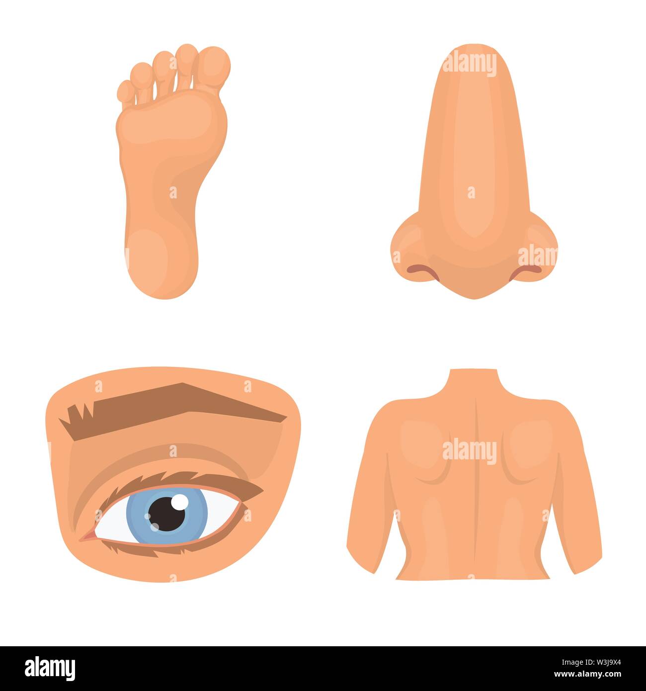 Vector design of body and part logo. Set of body and anatomy stock ...