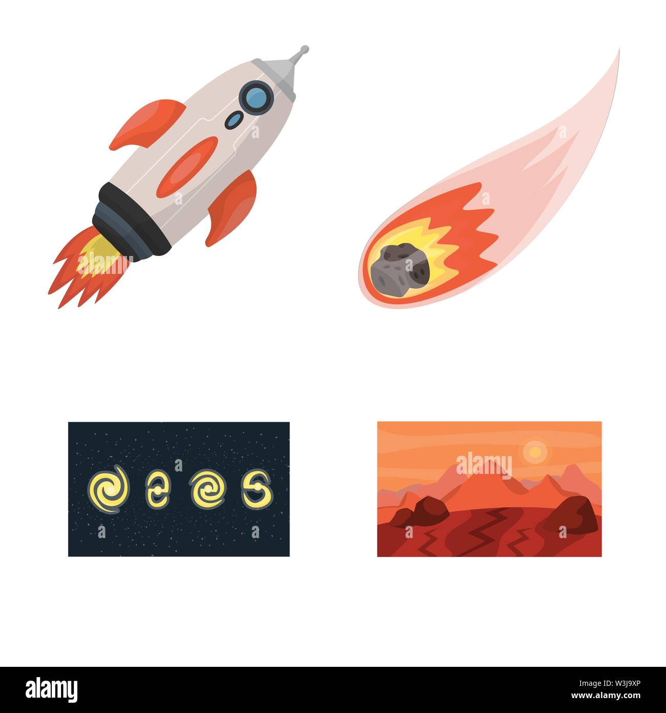 Isolated object of space and galaxy symbol. Collection of space and ...