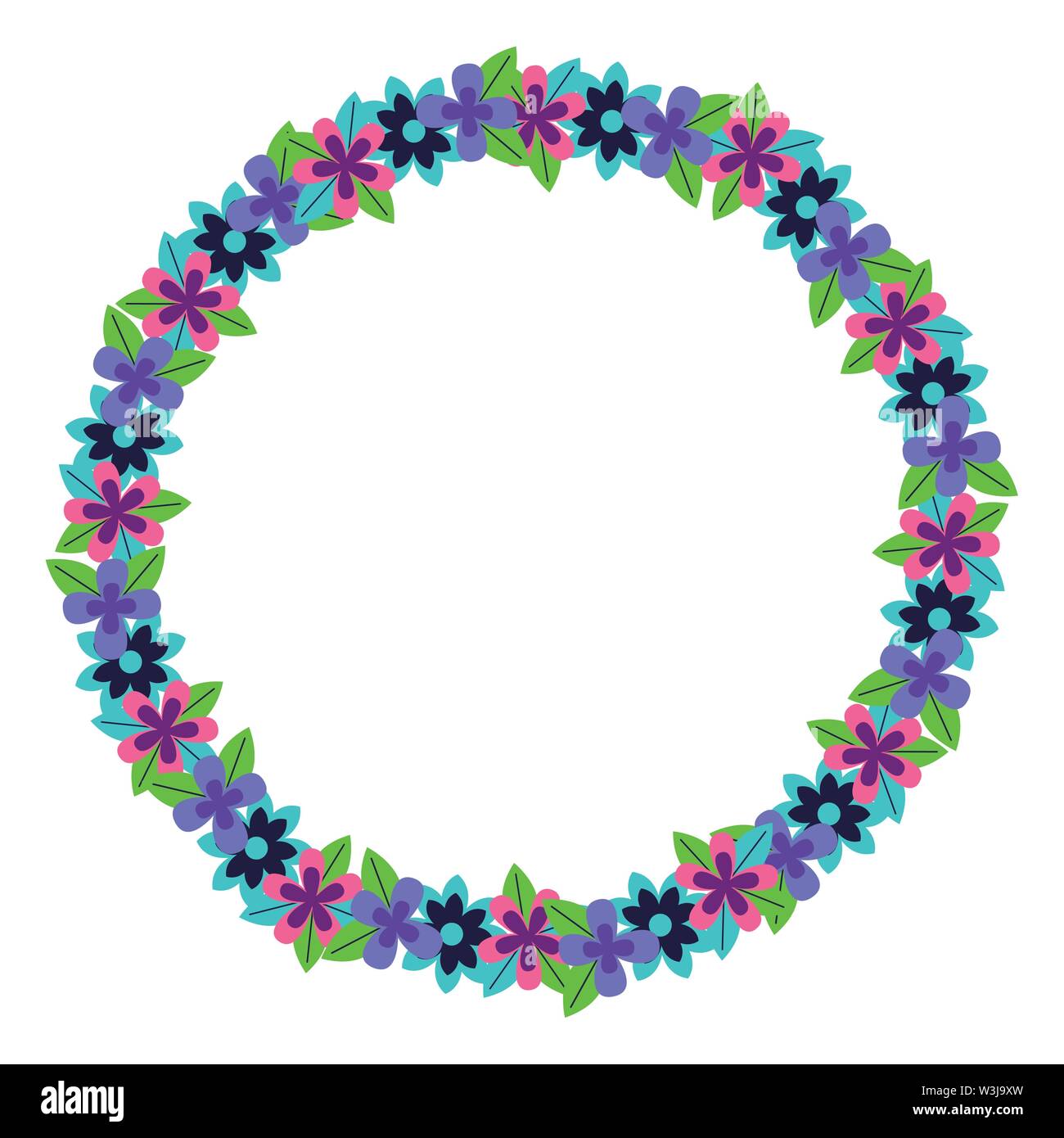 wreath flowers floral decoration icon Stock Vector Image & Art - Alamy