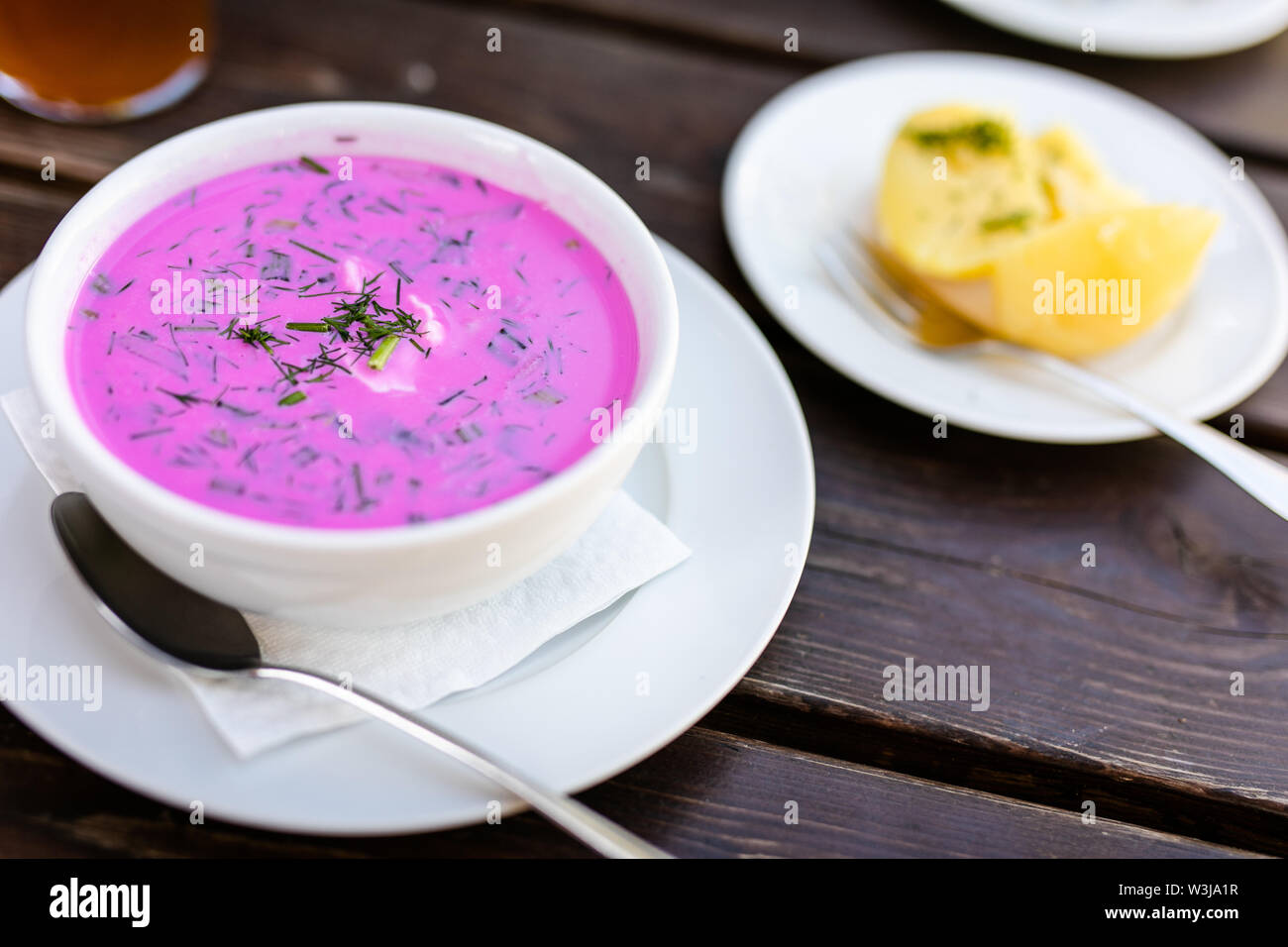 Plate cold beetroot soup potatoes hi-res stock photography and images ...