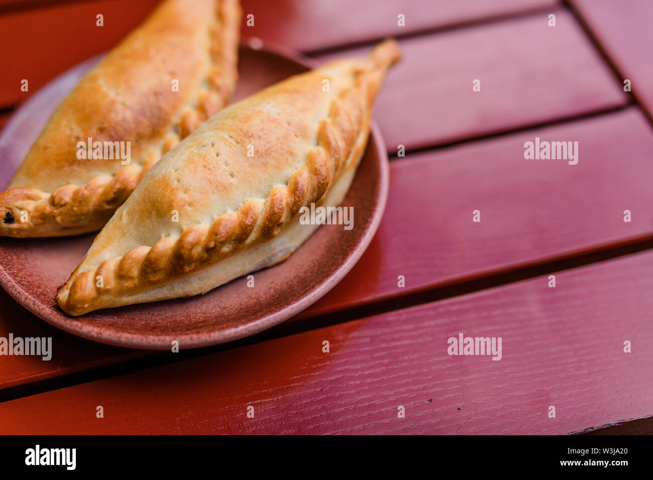 Kibinai, traditional lithuanian food, pastries filled with mutton and ...