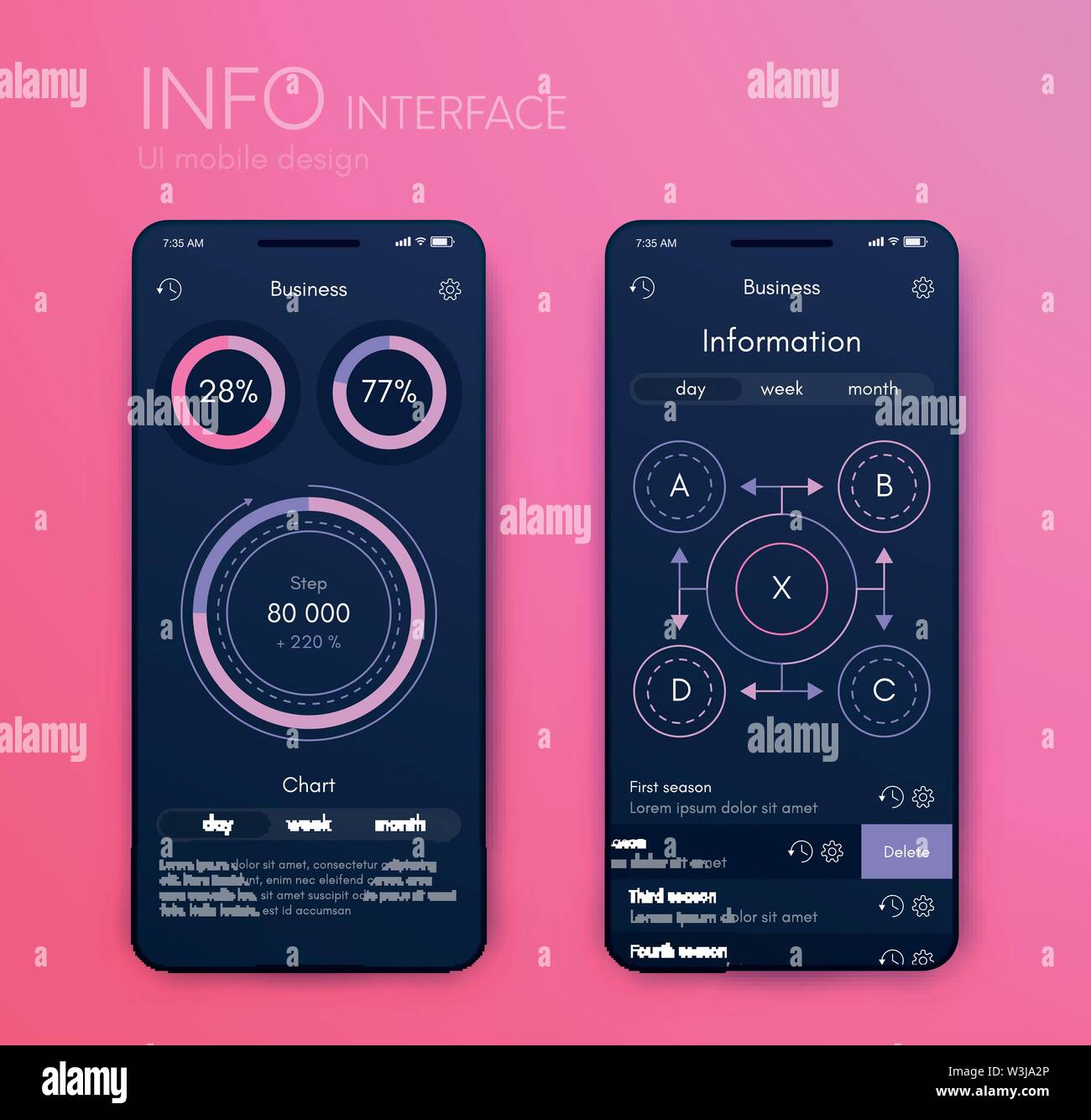 Mobile Application Interface Ui Design Stock Vector Stock Vector Image And Art Alamy