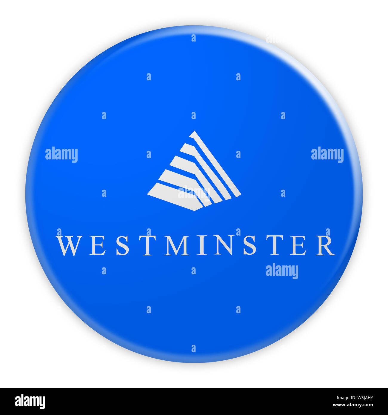 US City Button: Westminster Flag Badge, 3d illustration on white ...