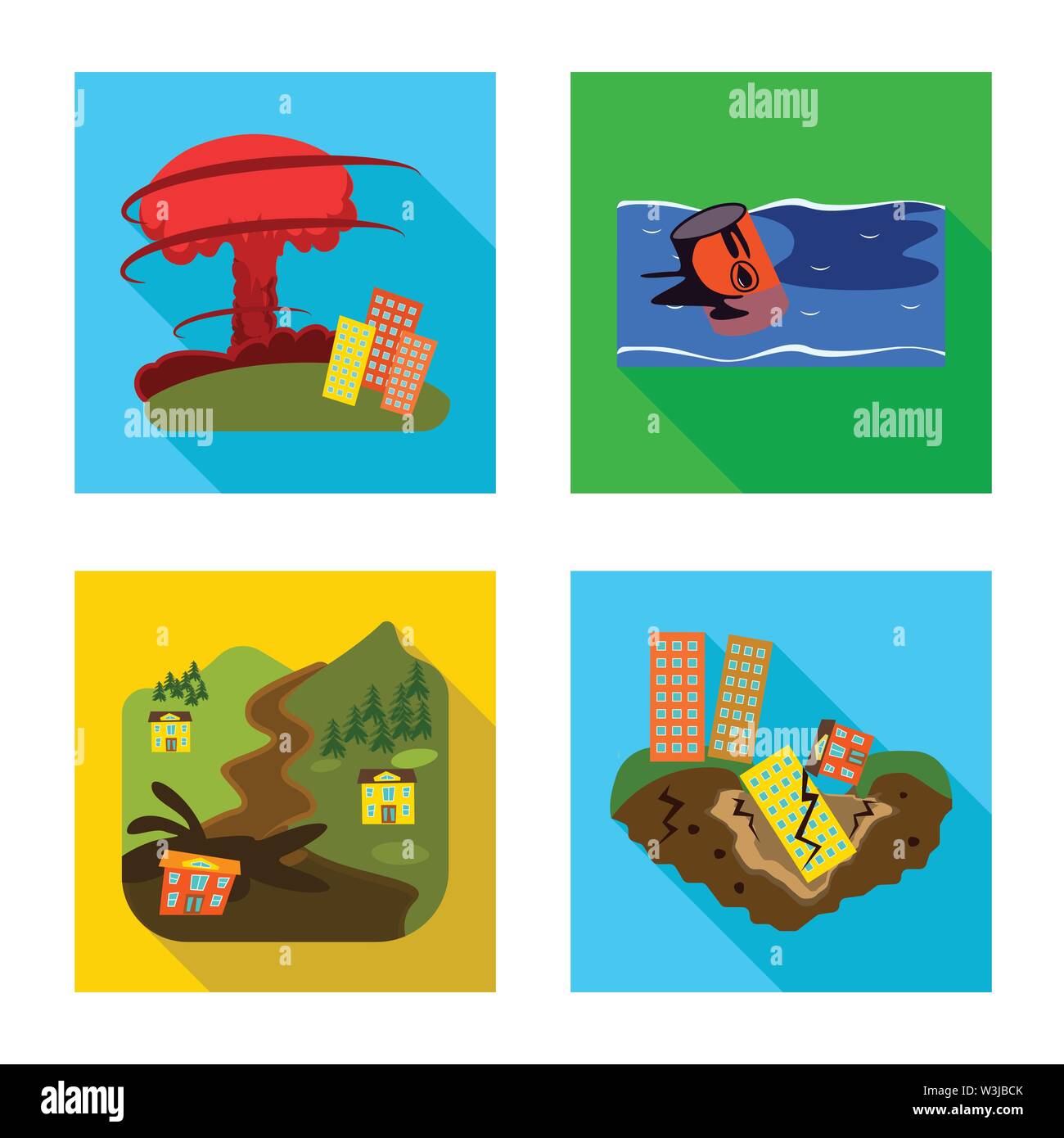 Isolated object of collapse and environment symbol. Collection of ...