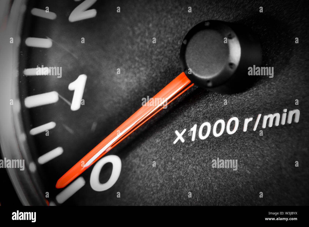 Close-up dashboard with speedometer and RPM Stock Photo - Alamy