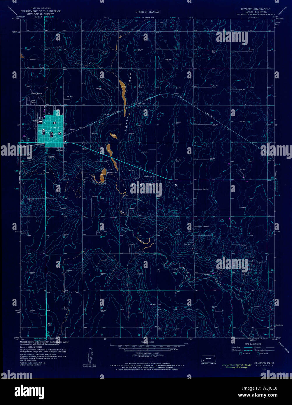 Ulysses kansas map hi-res stock photography and images - Alamy