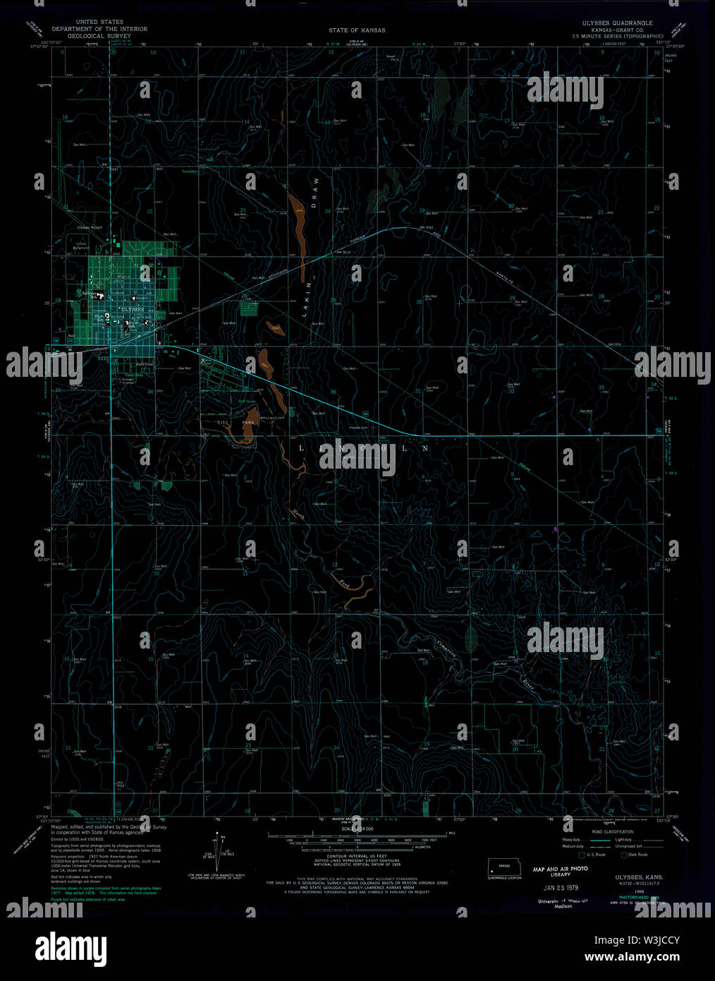 Ulysses kansas map hi-res stock photography and images - Alamy