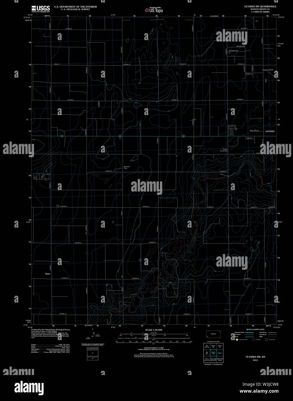 Ulysses kansas map hi-res stock photography and images - Alamy