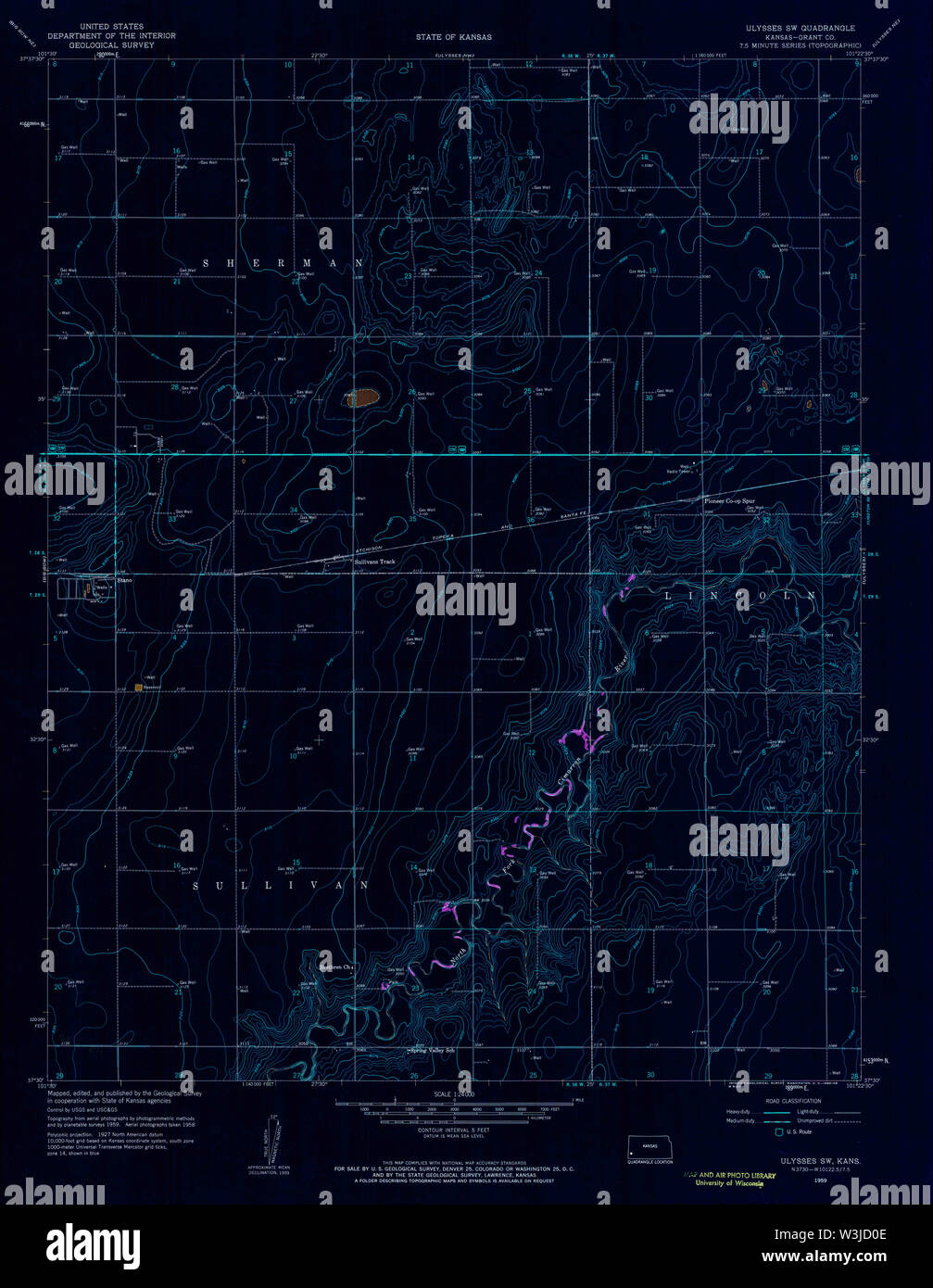 Ulysses kansas map hi-res stock photography and images - Alamy