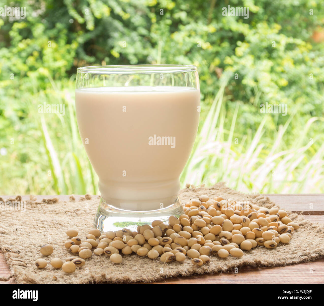 soymilk, soybean milk, in glass for drink Stock Photo - Alamy