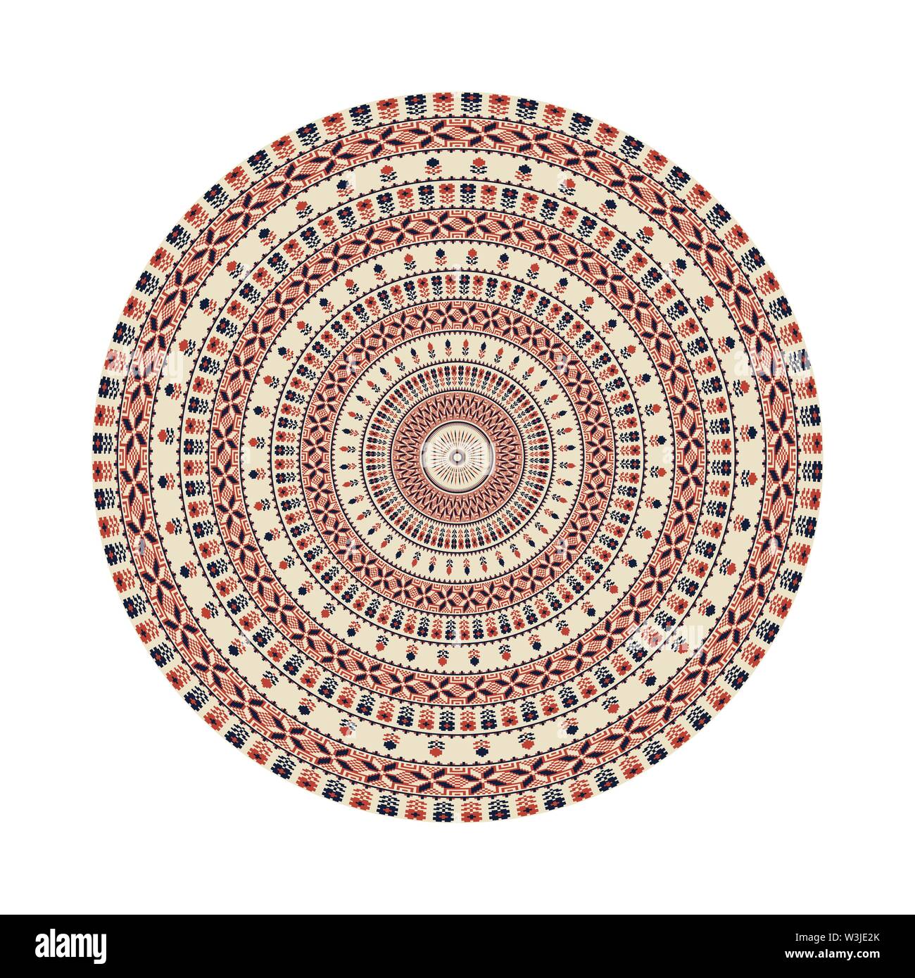 Circular pattern in traditional Palestinian style, vector design ...