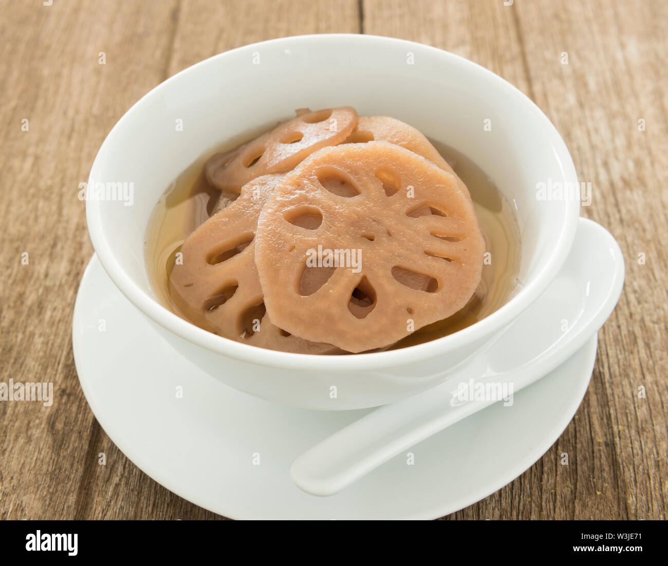 Thailand dessert, cold boiled Lotus root with syrup; appetite and helps ...