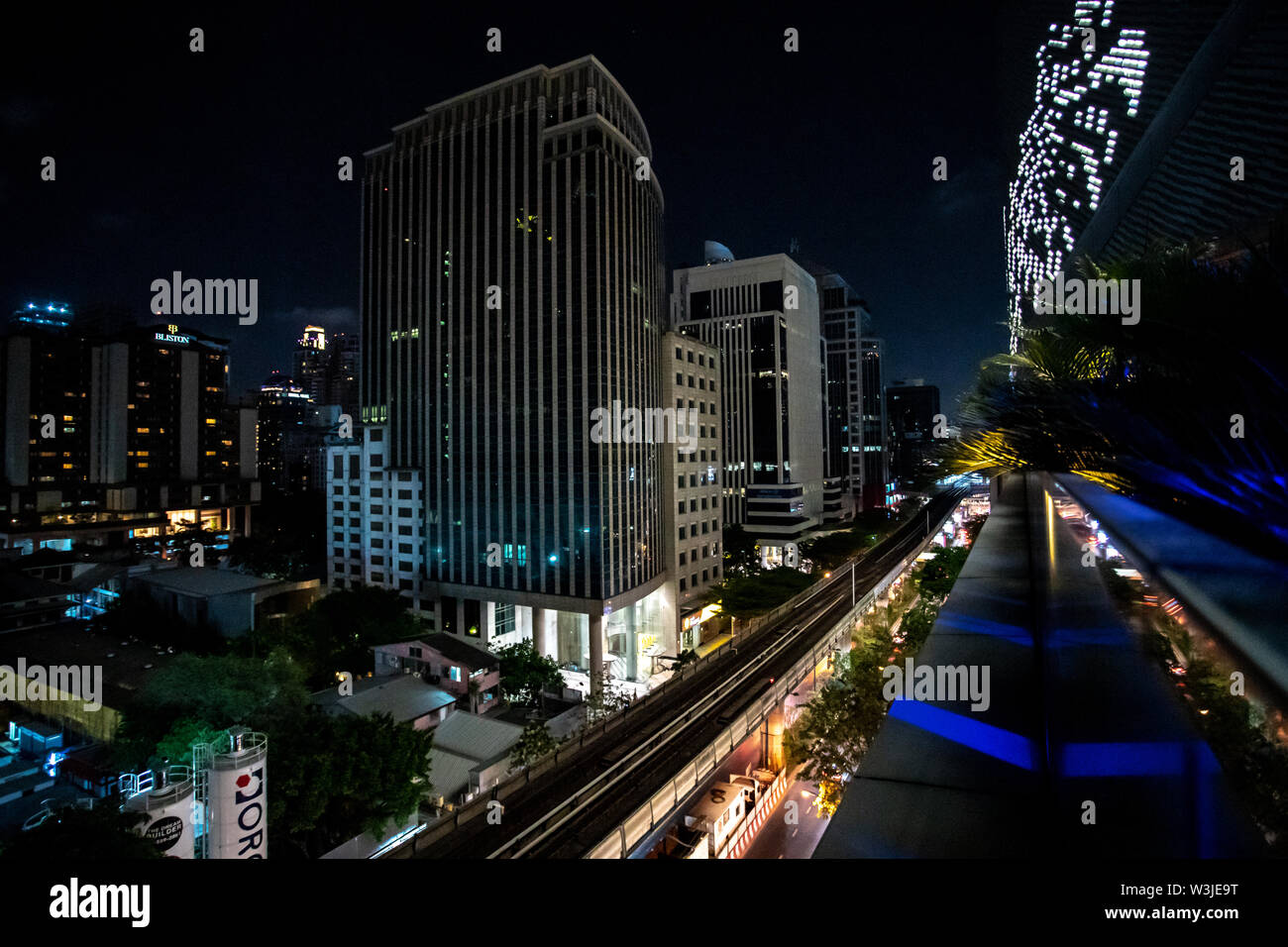 Bangkok, THAILAND - 30 Mar, 2019: In the Night of Chidlom zone is one ...