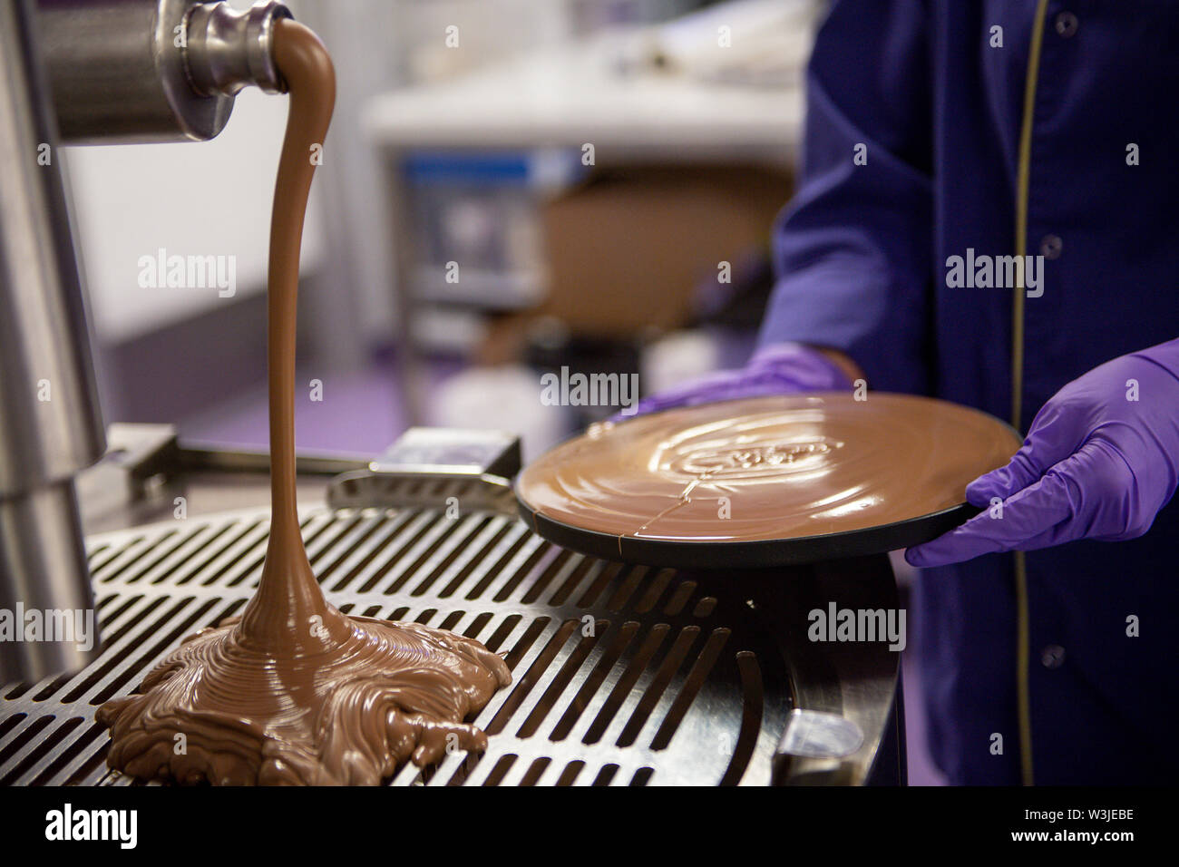 Cadbury World chocolatier Dawn Jenks adds the finishing touches to the ...